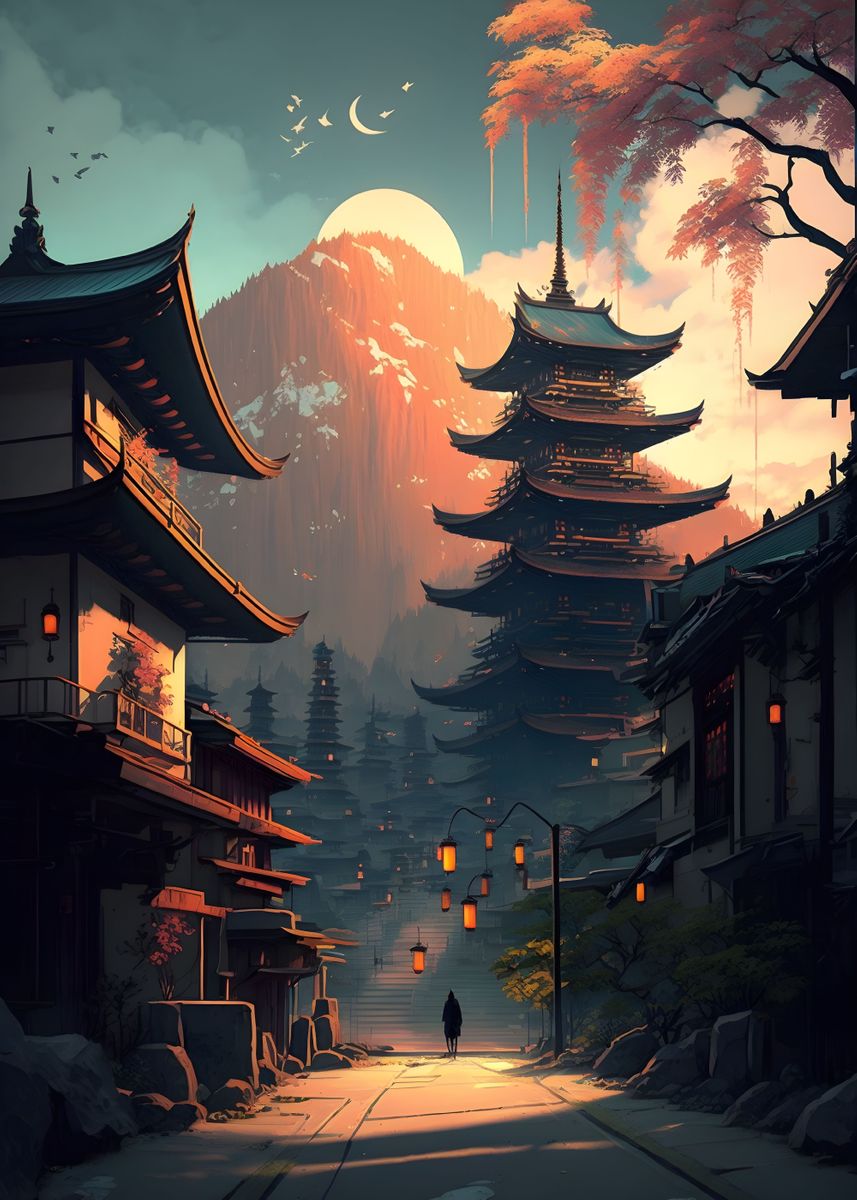 'City of the Rising Sun' Poster, picture, metal print, paint by Maël ...