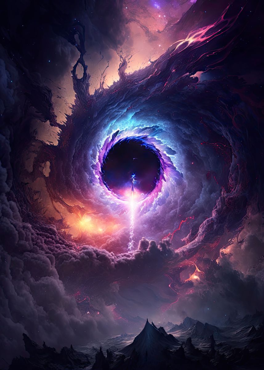 'Fantastical Sky' Poster, picture, metal print, paint by KyzArt | Displate