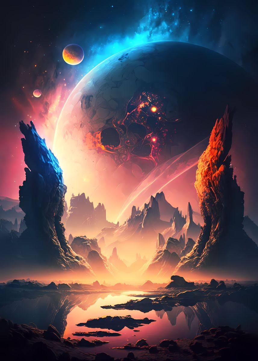 'Element Planet Landscape' Poster, picture, metal print, paint by Luong ...