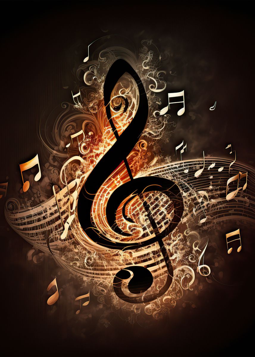 'Note music' Poster, picture, metal print, paint by Childs Space | Displate