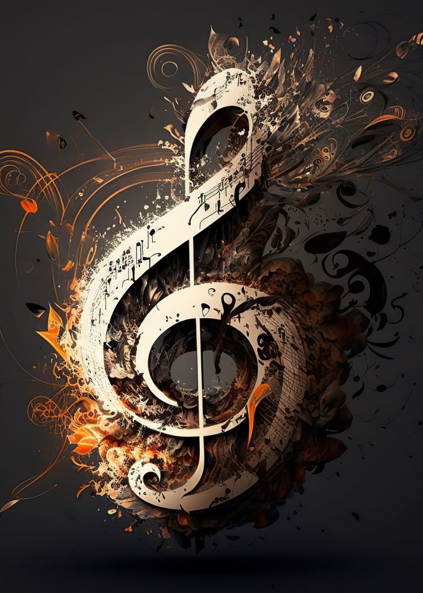 'Note music' Poster, picture, metal print, paint by Childs Space | Displate