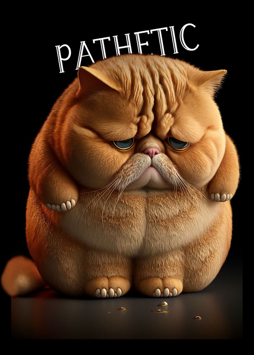 'Cranky Cat' Poster, picture, metal print, paint by Elz art | Displate