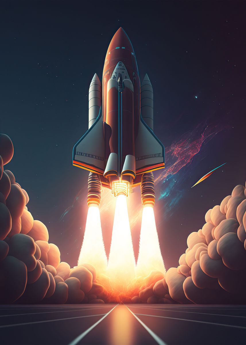 'Rocket' Poster, picture, metal print, paint by Yannis Denton | Displate
