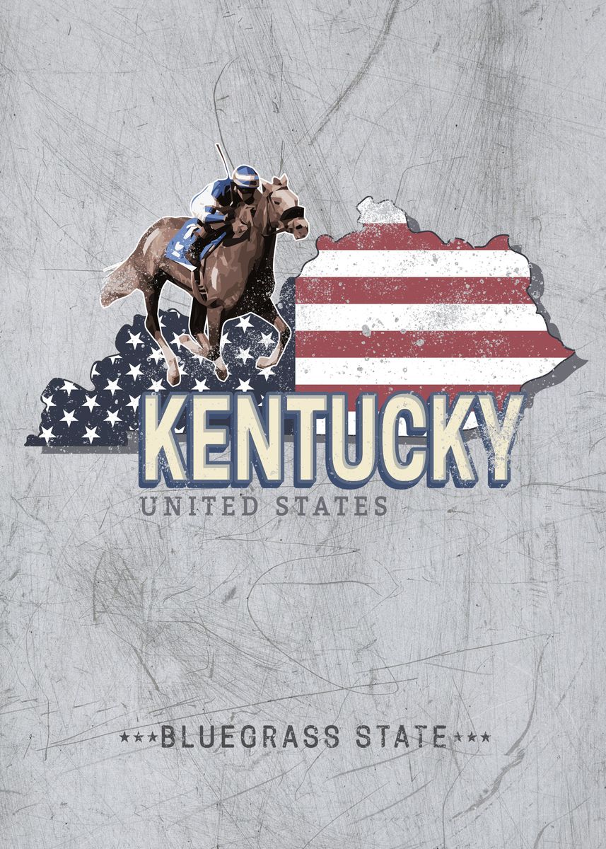 'Kentucky United States' Poster, picture, metal print, paint by Nils ...