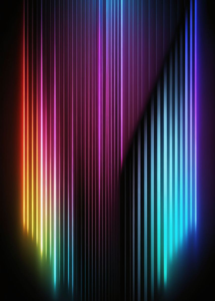 'rainbow neon' Poster, picture, metal print, paint by Marc Kunze | Displate