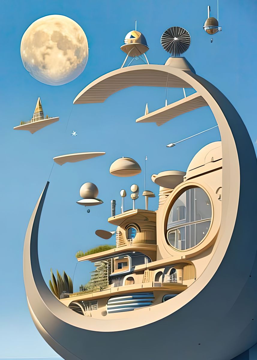 'Crescent House' Poster by insideFairy | Displate