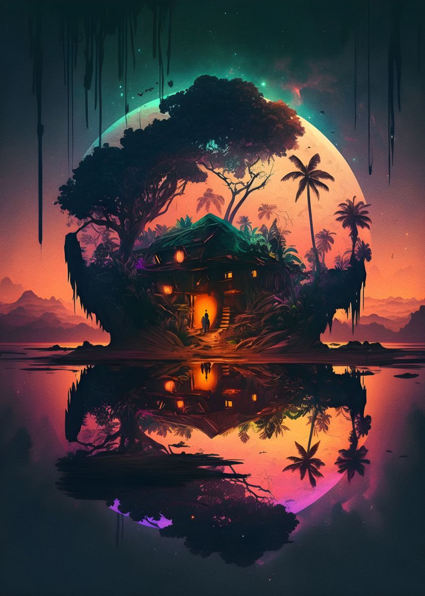 'MAGIC HUT' Poster, picture, metal print, paint by Muhammad Irsan ...