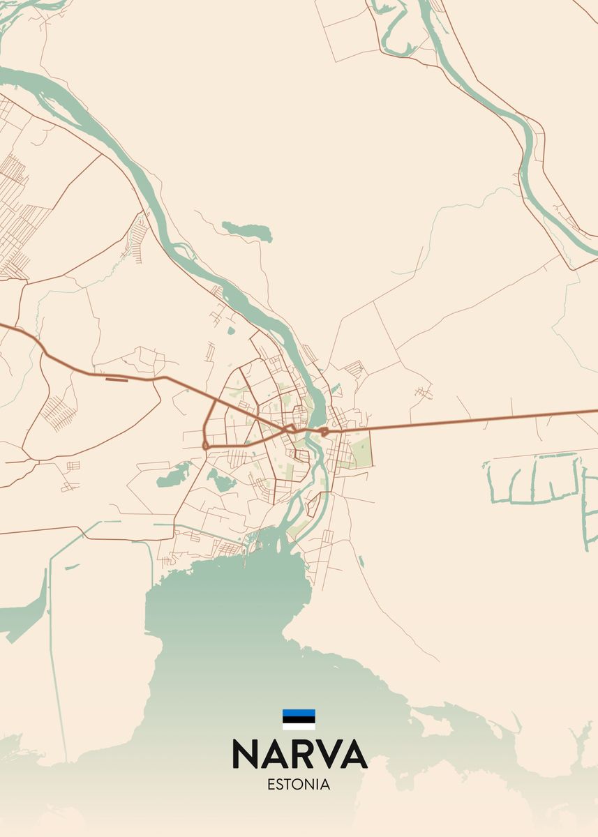 'Narva EE' Poster, picture, metal print, paint by IMR Designs | Displate