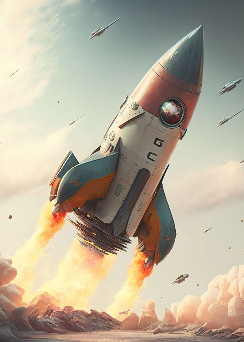 'Rocket' Poster, picture, metal print, paint by Yannis Denton | Displate