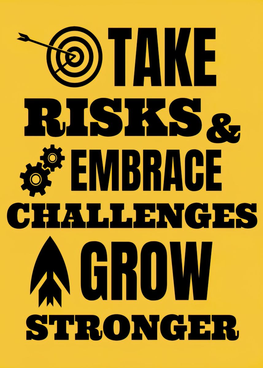 'Take Risks' Poster, picture, metal print, paint by Haru Udu | Displate