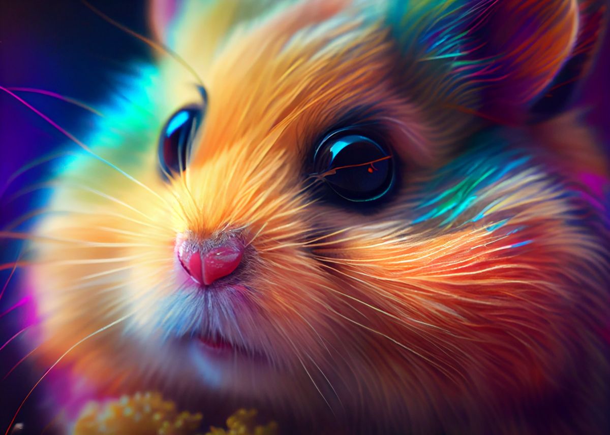 'Colorful hamster' Poster by Below Horizon | Displate