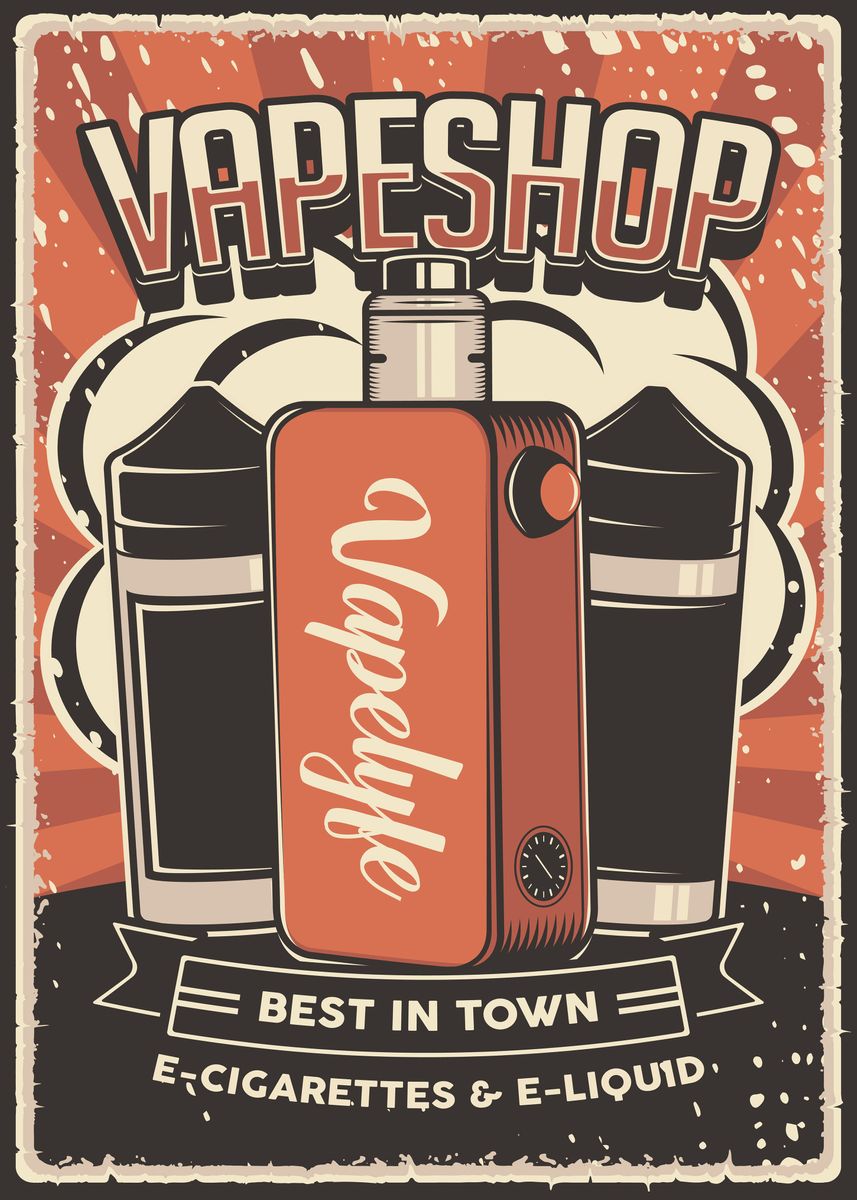 'Vape shop' Poster, picture, metal print, paint by Naso | Displate