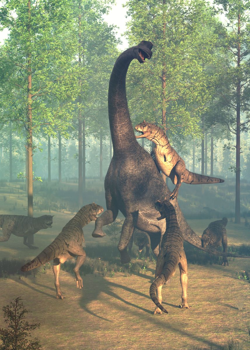 'Carnotaurus Hunting' Poster, picture, metal print, paint by Gigi Bgm ...