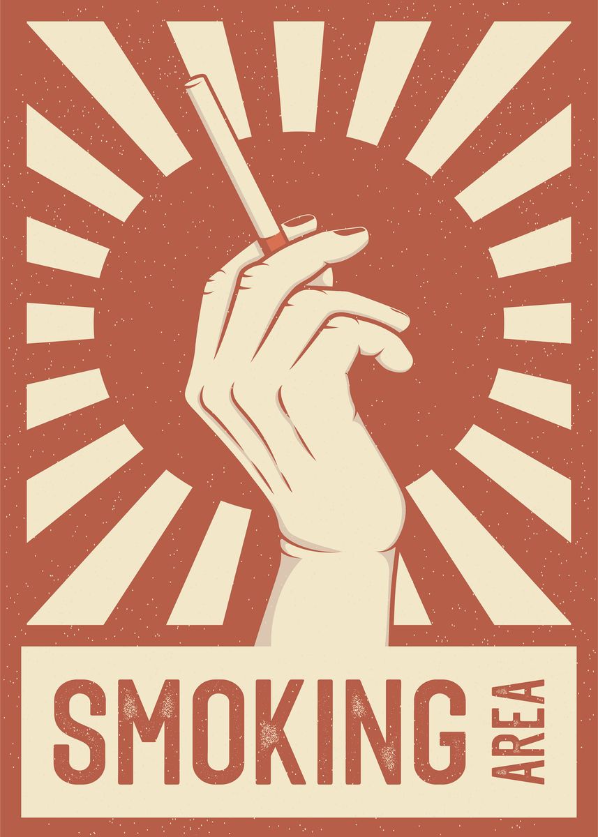 'Smoking Area' Poster, picture, metal print, paint by Naso | Displate