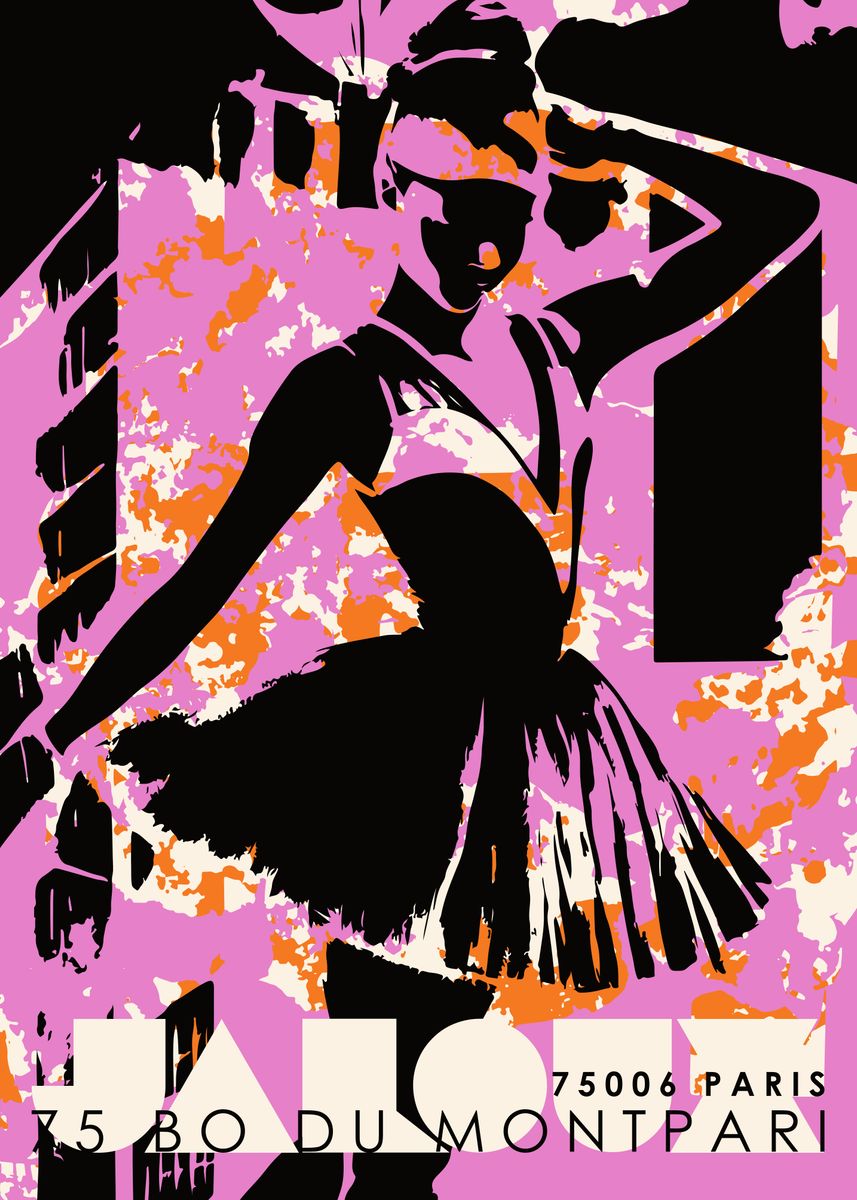 'Modern French Ballet Art' Poster, picture, metal print, paint by BluePinkPanther | Displate