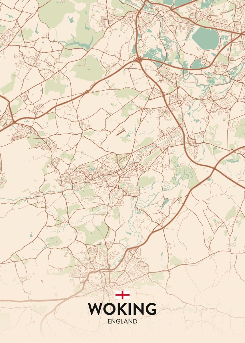 'Woking UK' Poster, picture, metal print, paint by IMR Designs | Displate