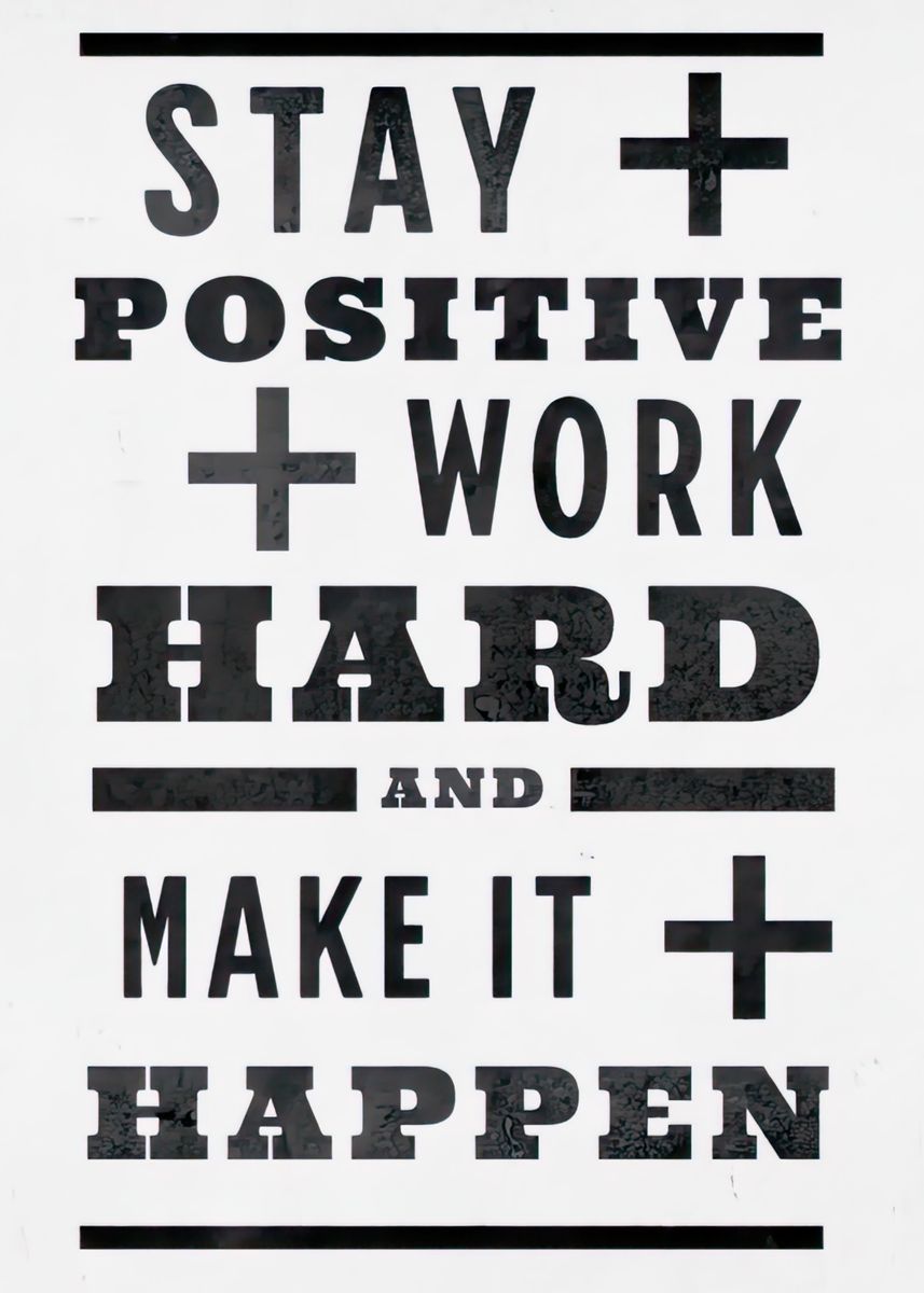 'Stay Positive' Poster, picture, metal print, paint by Haru Udu | Displate