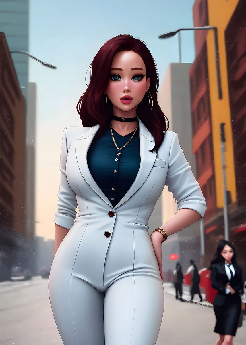 'Anime Businesswoman ' Poster, picture, metal print, paint by Hatless ...