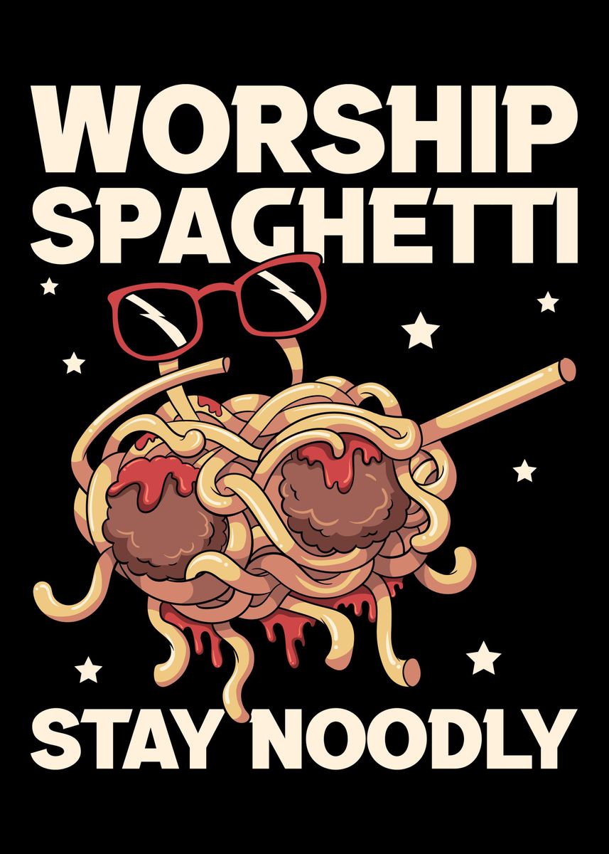 'Flying Spaghetti Monster' Poster, picture, metal print, paint by ...