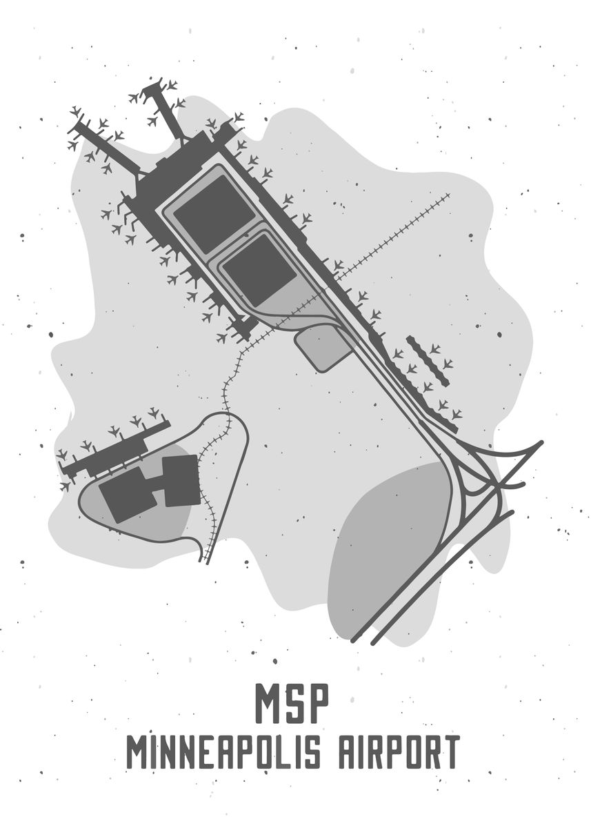 'MSP Minneapolis Airport' Poster, picture, metal print, paint by ...