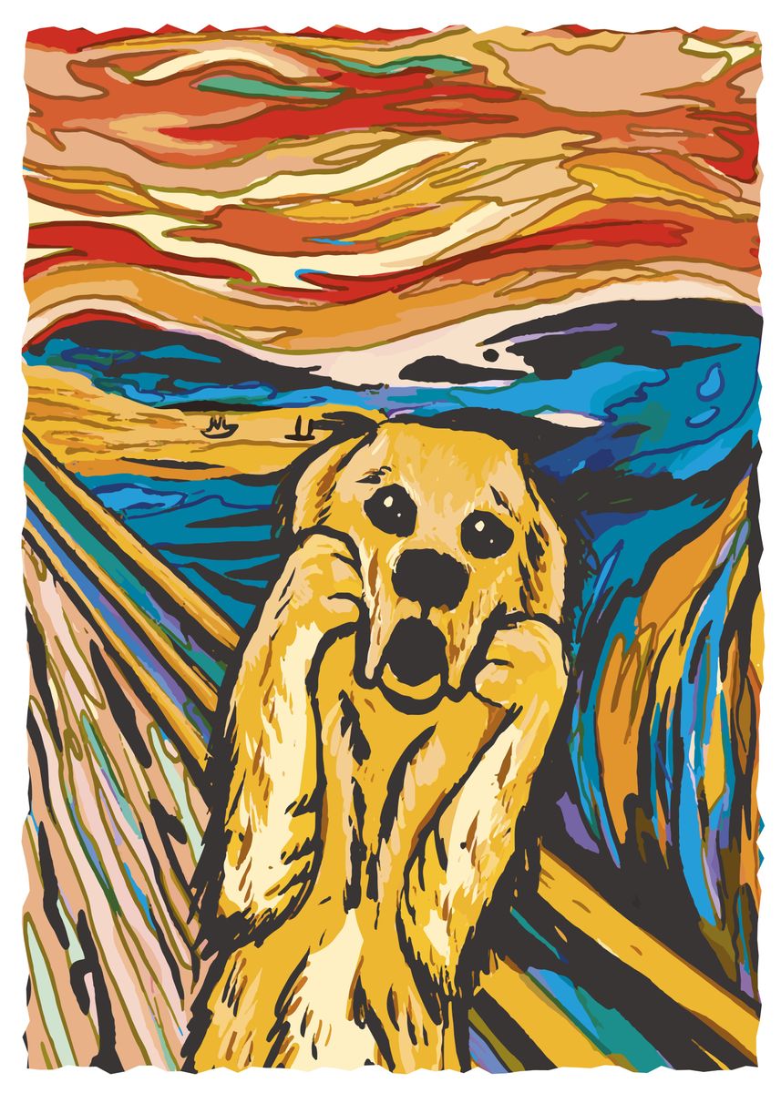 'Dog The Scream' Poster, picture, metal print, paint by jodotodesign ...