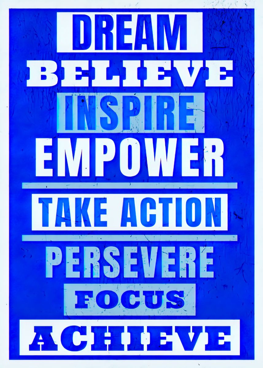 'Dream Believe Inspire' Poster, picture, metal print, paint by Haru Udu ...