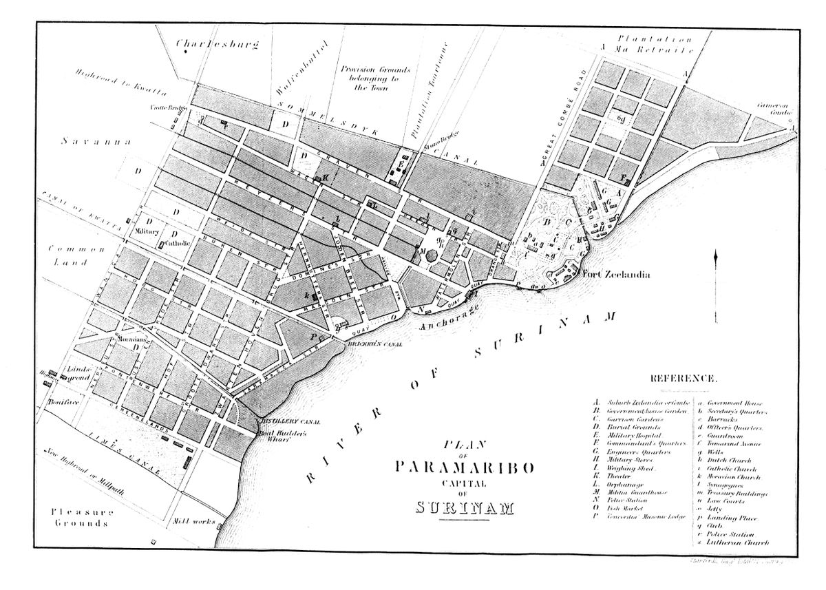 'Paramaribo Suriname map' Poster by Vardi Creations | Displate