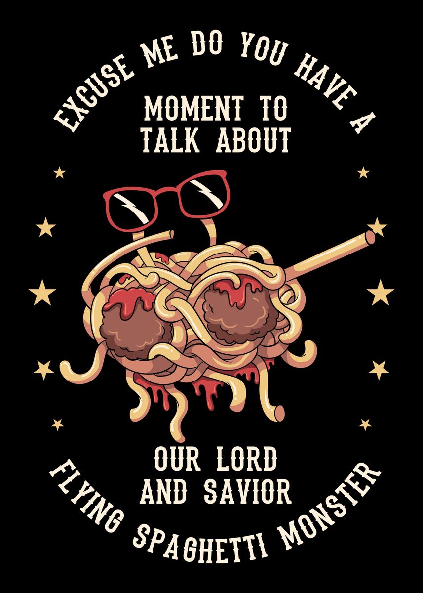 'Flying Spaghetti Monster' Poster, picture, metal print, paint by ...