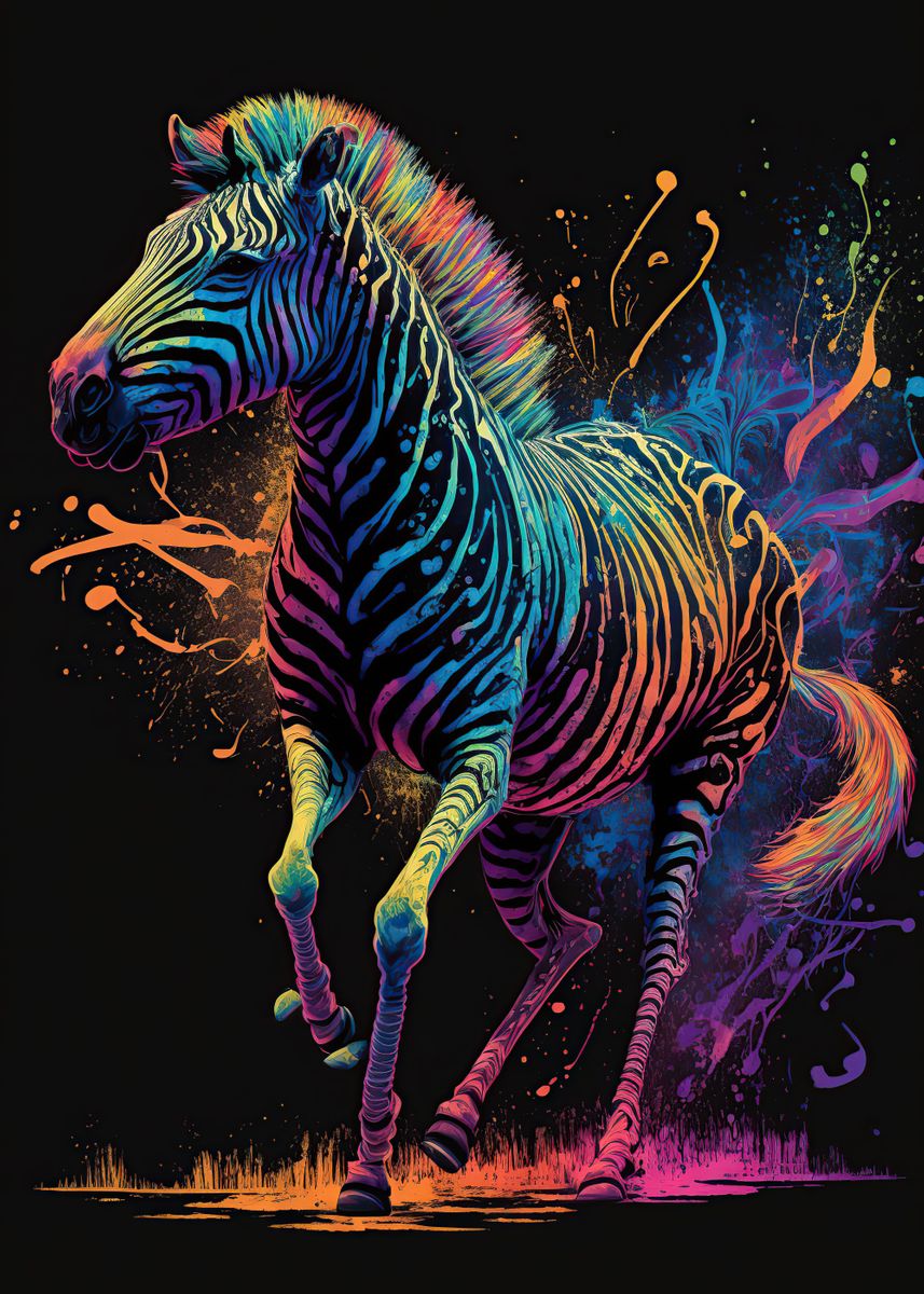 'Zebra astronaut' Poster, picture, metal print, paint by Atlas Mcguire ...