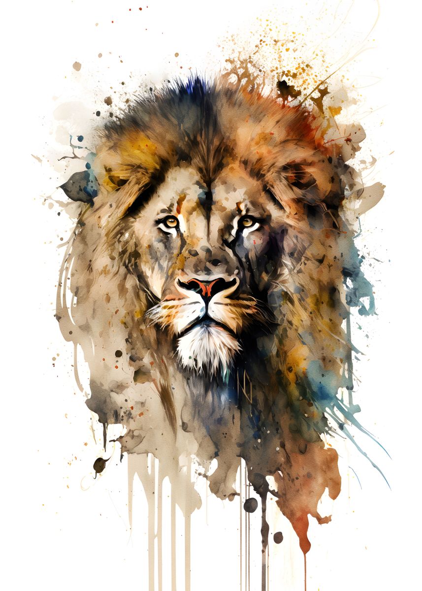 'Lion Face' Poster by Elz art | Displate