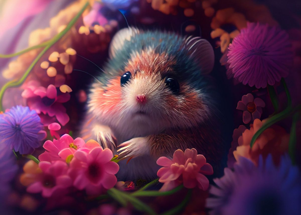 'Colorful hamster' Poster by Below Horizon | Displate