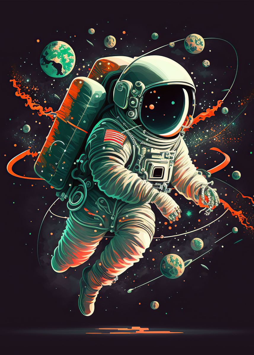 'Astronaut in Space' Poster, picture, metal print, paint by Zaydan ...