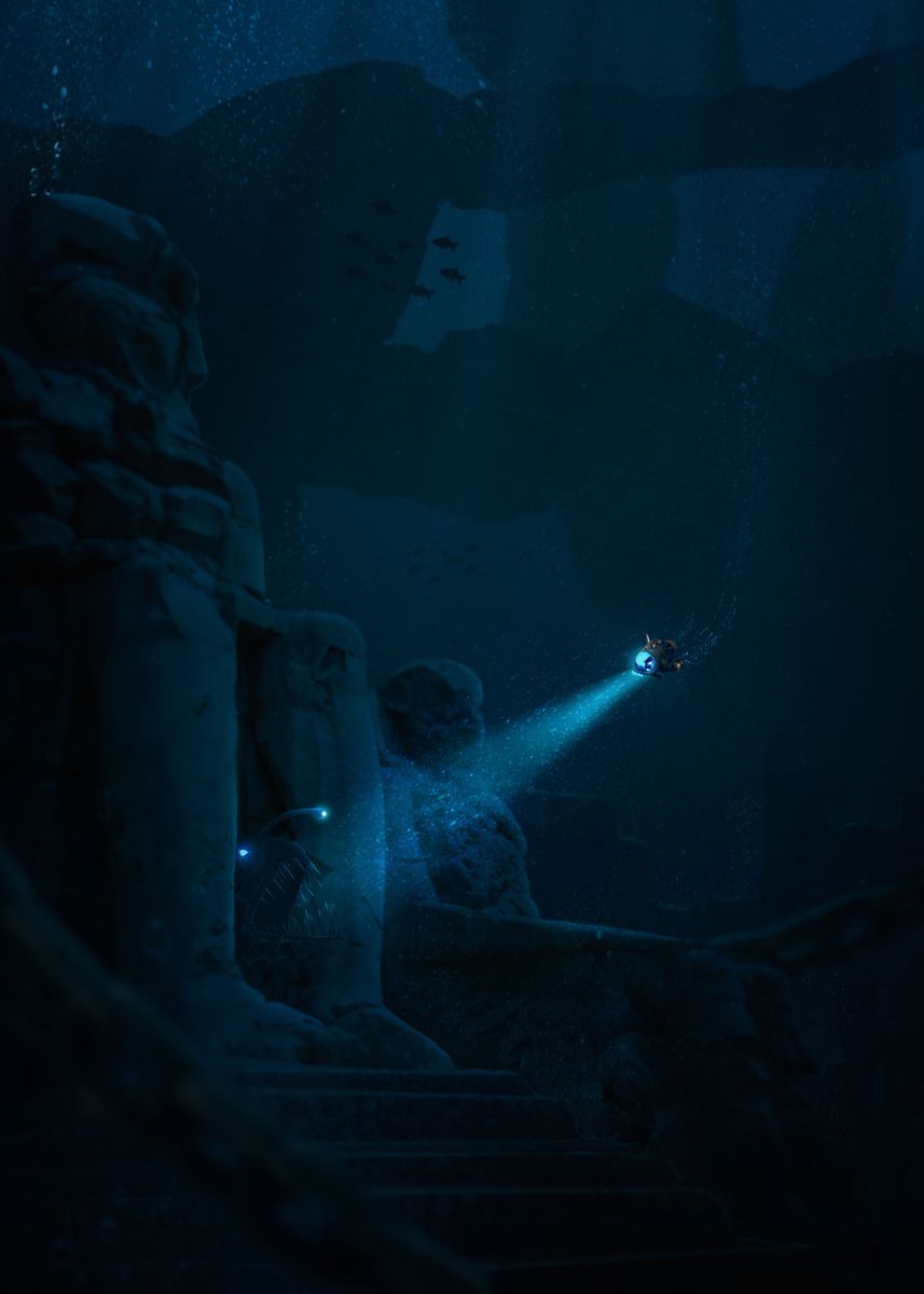 'Into the Deep' Poster, picture, metal print, paint by vandervisuals ...