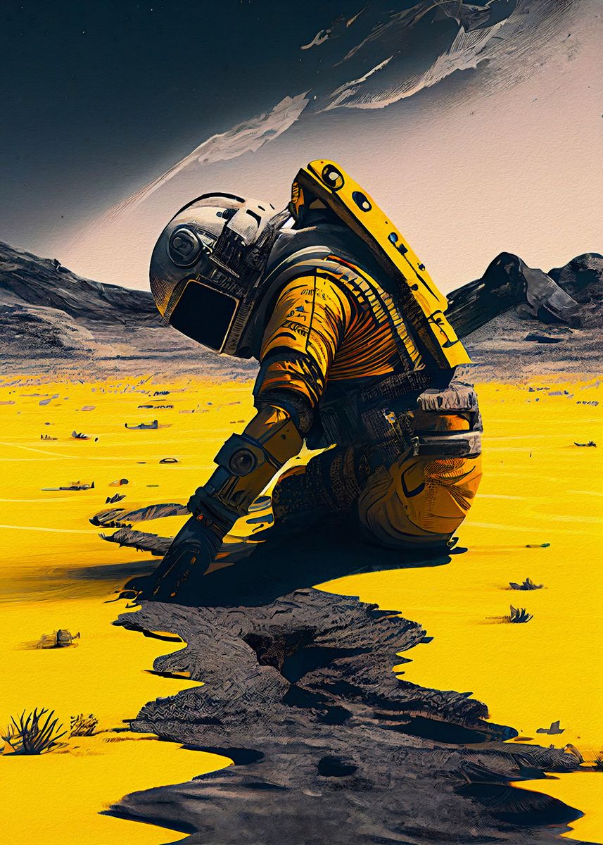 'Astronaut Stuck In Space' Poster, picture, metal print, paint by David ...