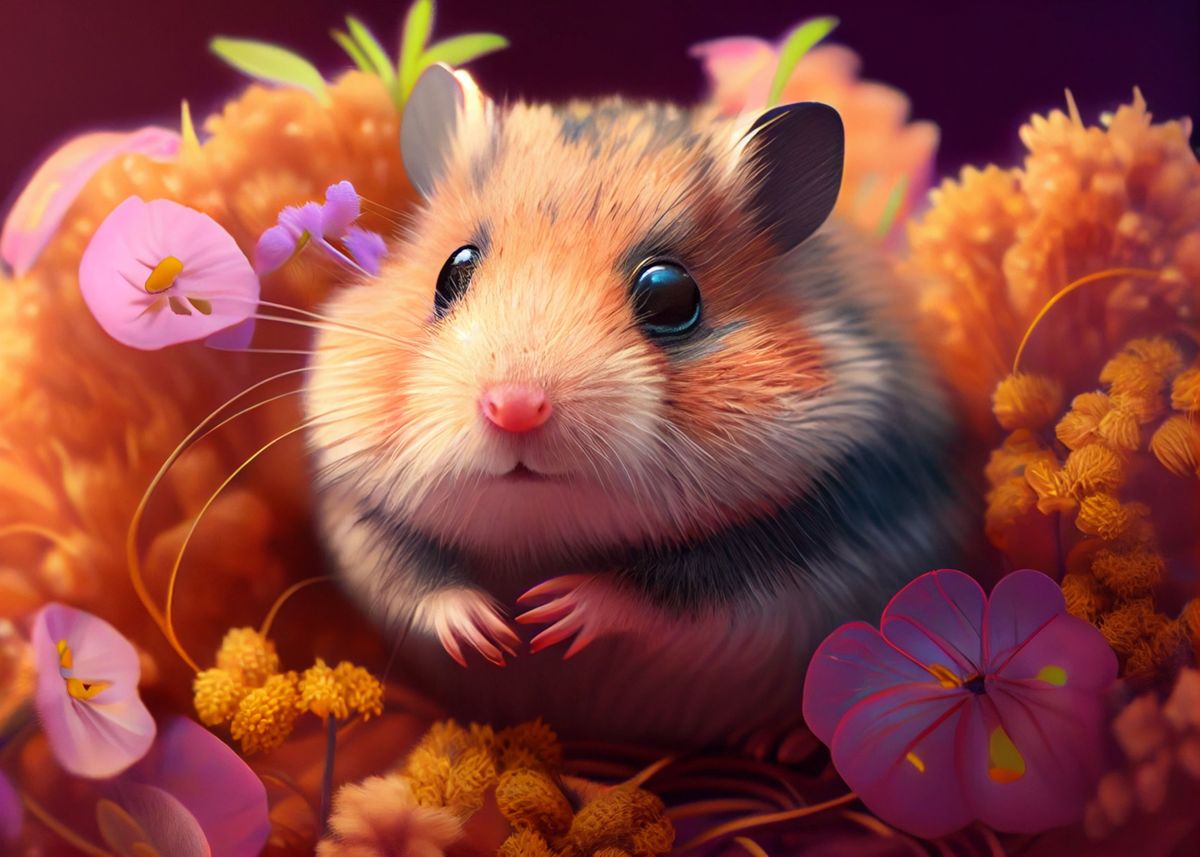 'Colorful hamster' Poster by Below Horizon | Displate