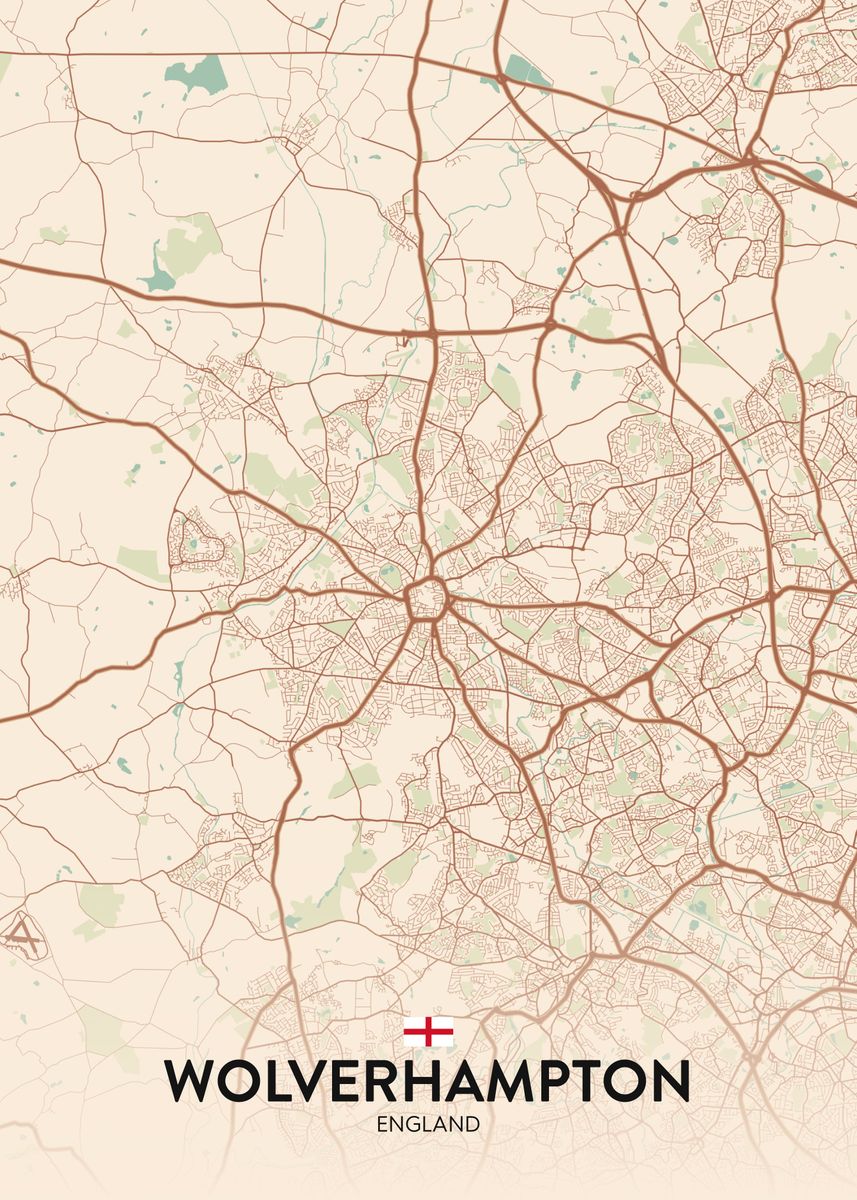 'Wolverhampton UK' Poster, picture, metal print, paint by IMR Designs ...