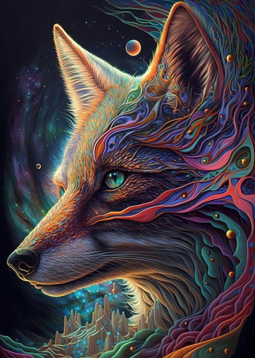 'Dream Wolf' Poster, picture, metal print, paint by Gusikowski Decor ...