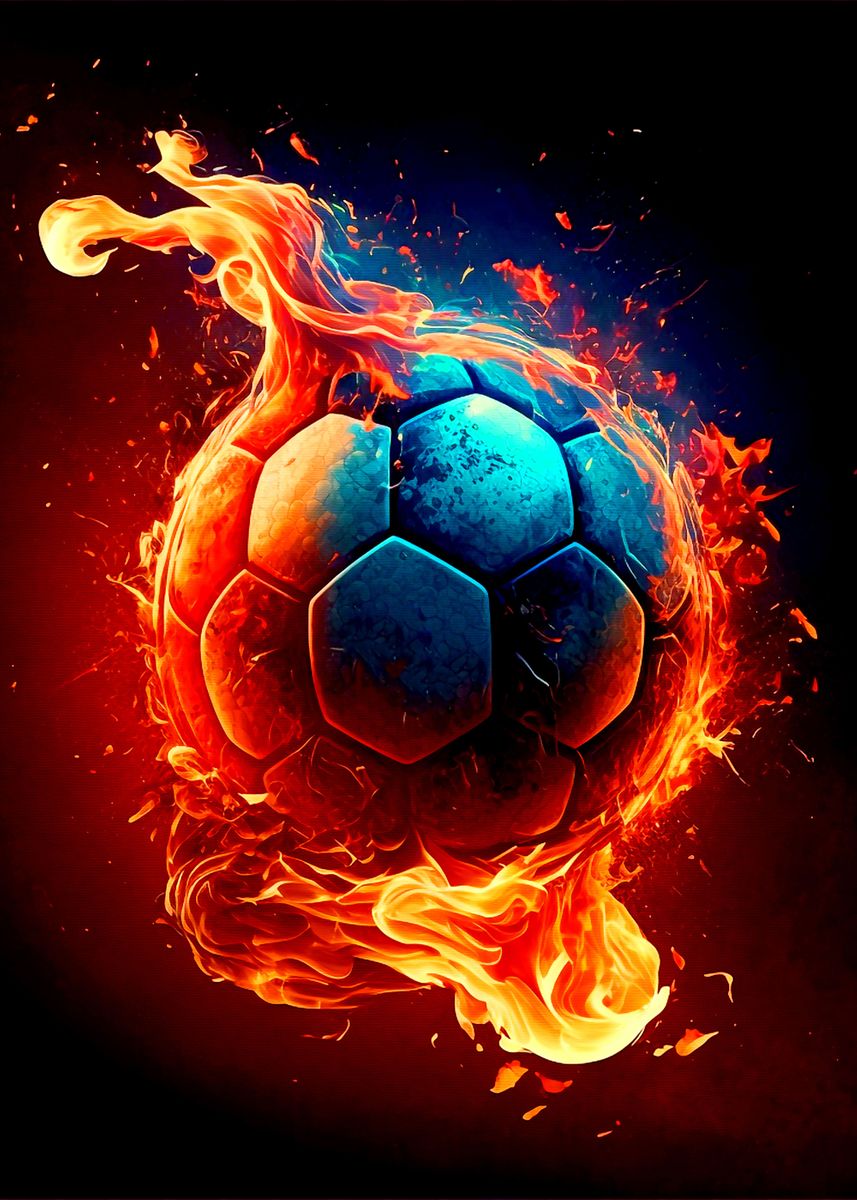 'Soccer Colorful' Poster, picture, metal print, paint by acker fine ...