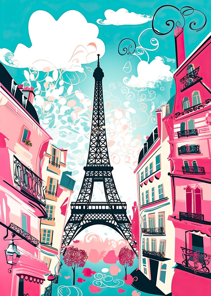 'Paris Dreaming Print' Poster, picture, metal print, paint by Steel ...
