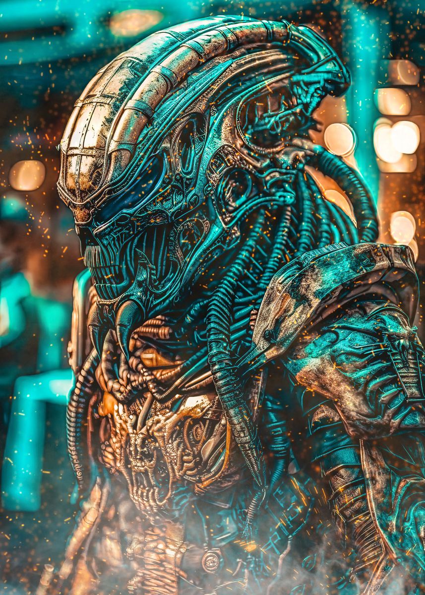 'Portrait of a fierce Alien' Poster, picture, metal print, paint by ...