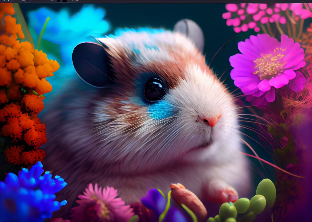 'Colorful hamster' Poster by Below Horizon | Displate