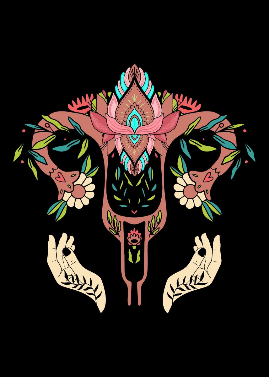 'Flower Uterus Womens' Poster, picture, metal print, paint by ...