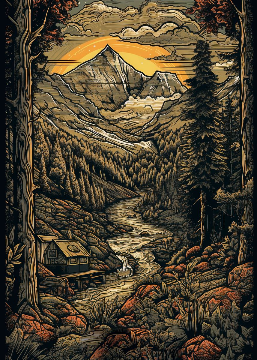 'Colorado landscape' Poster, picture, metal print, paint by Nordika ...