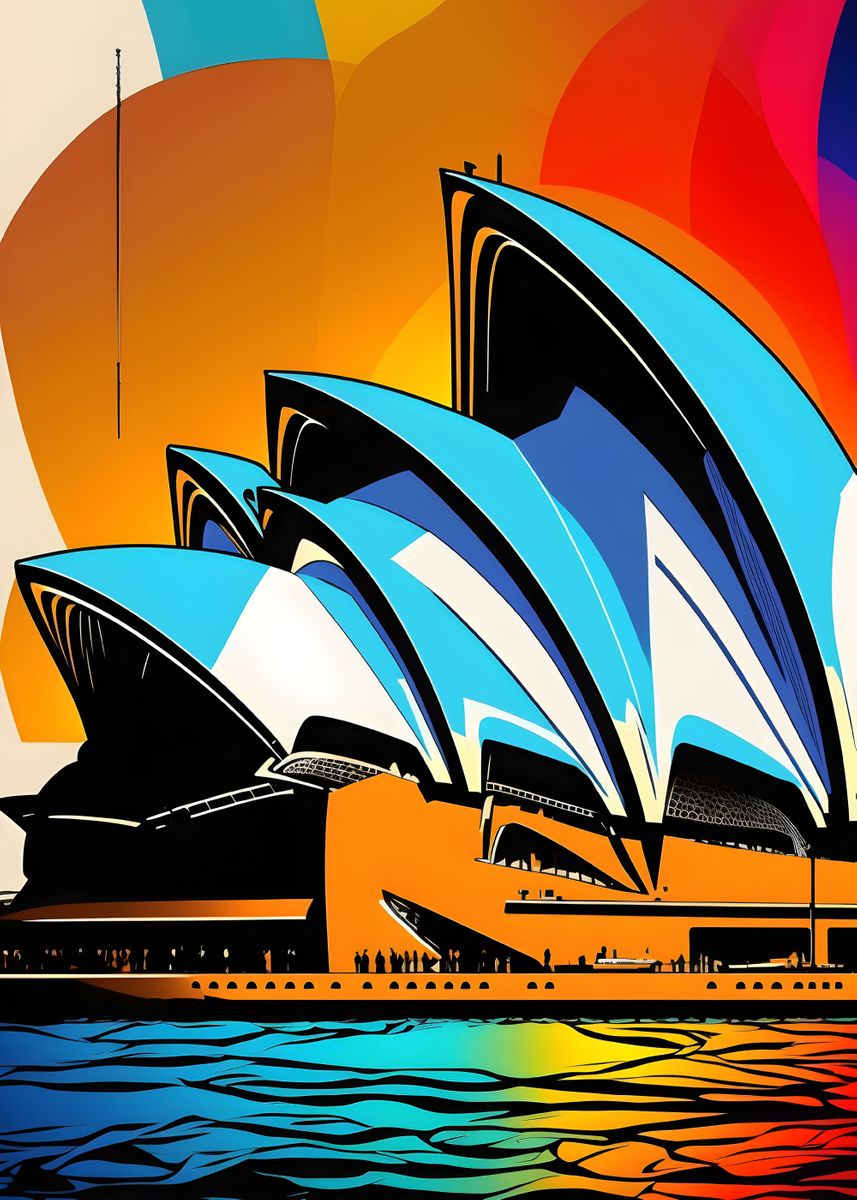 'Opera Sydney Pop Art ' Poster, picture, metal print, paint by Maël ...