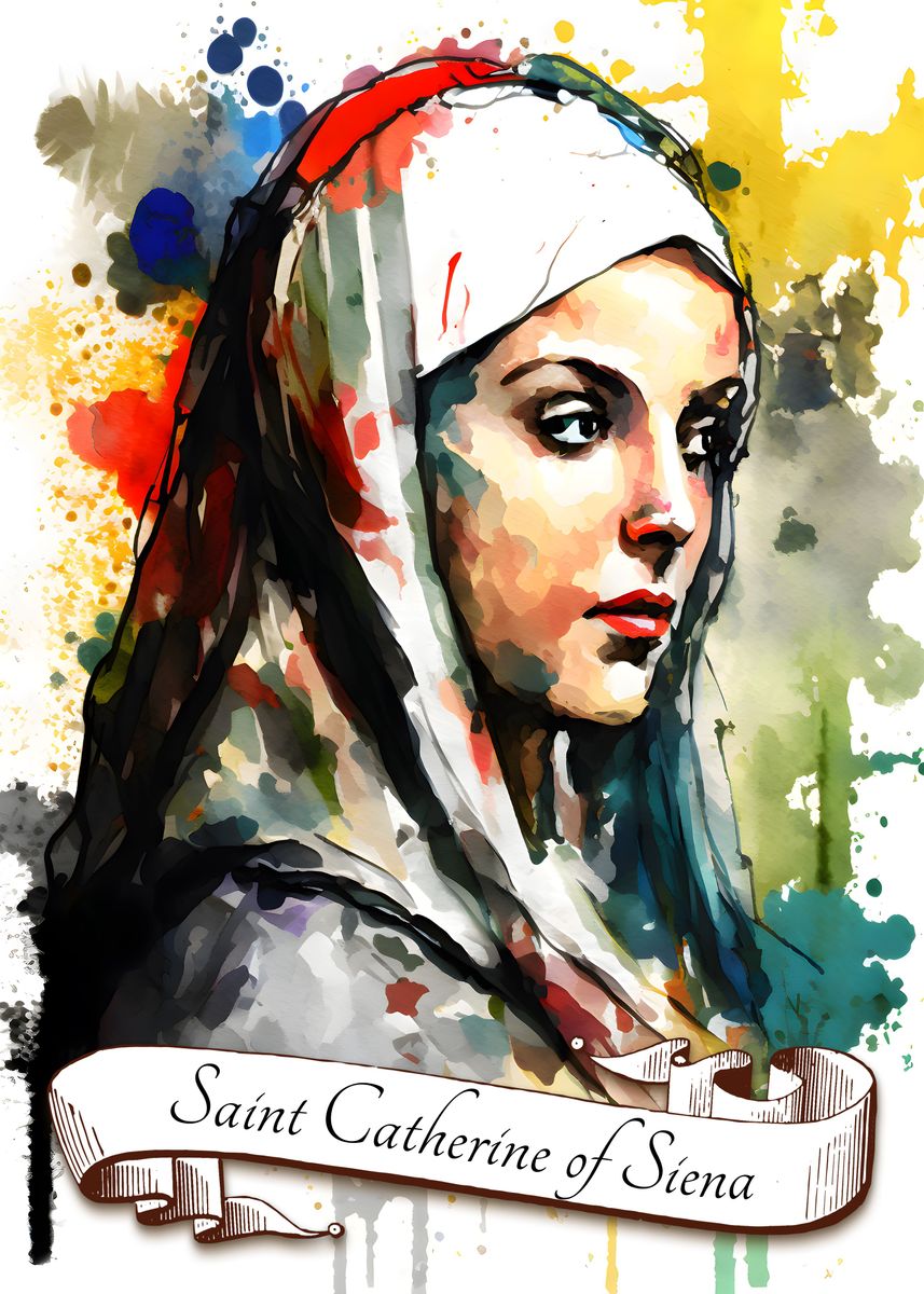 'Saint Catherine of Siena' Poster, picture, metal print, paint by ...