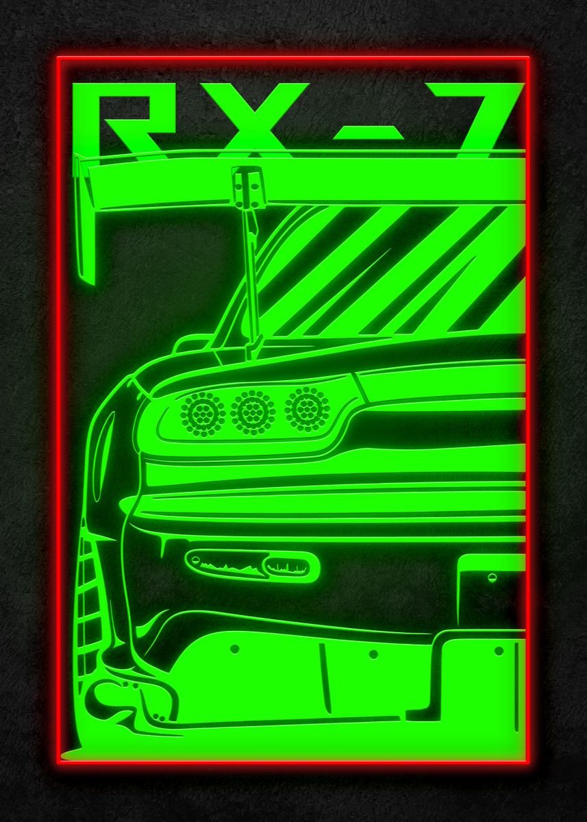 'Neon Car' Poster, picture, metal print, paint by Neon Art Glowing ...