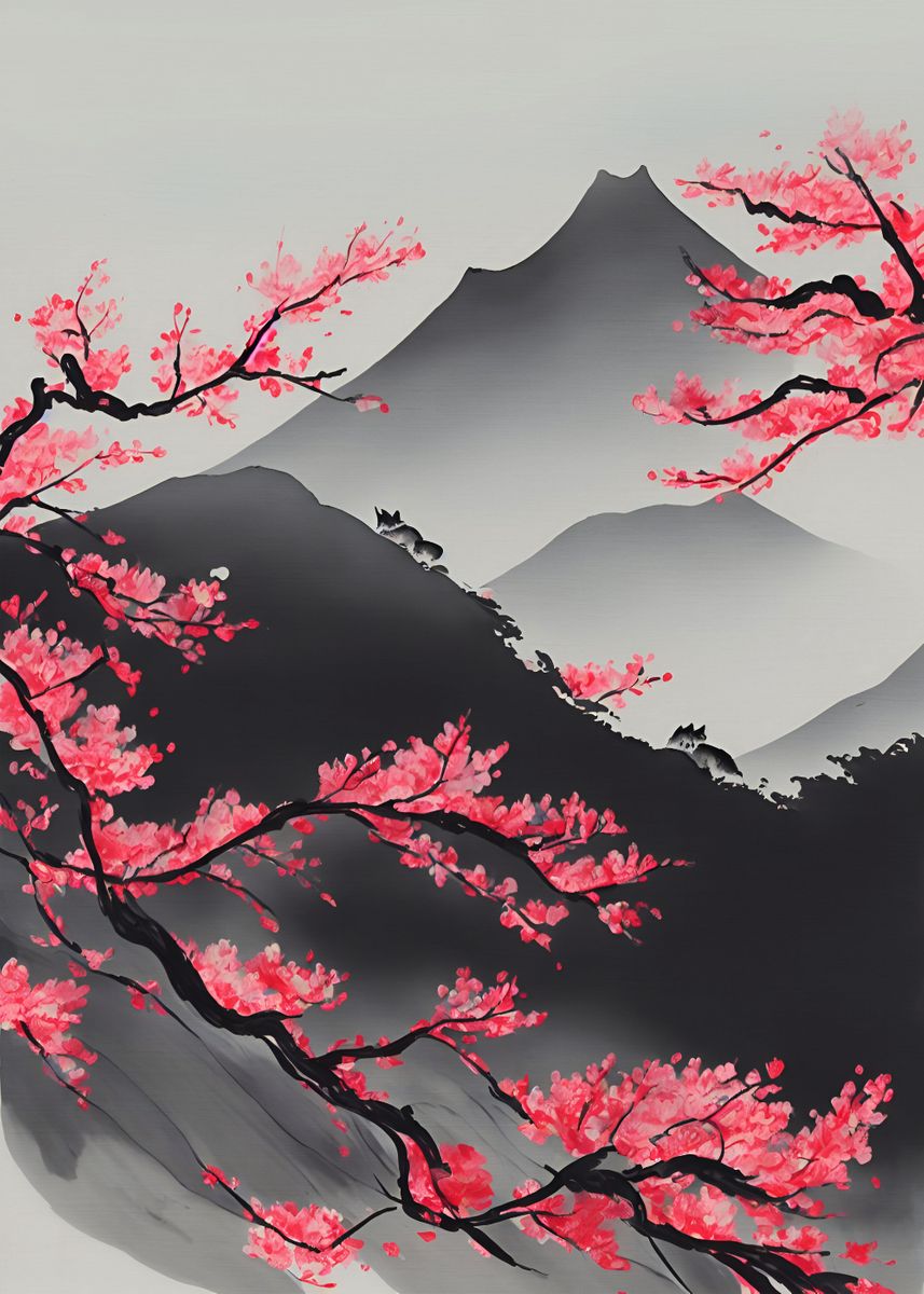 'Japanese Ink Wash Painting' Poster, picture, metal print, paint by ...