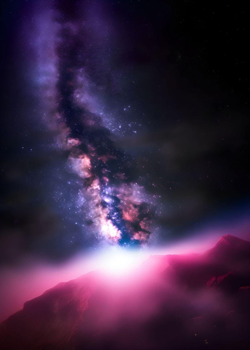 'Exploding Shimmering Stars' Poster, picture, metal print, paint by ...