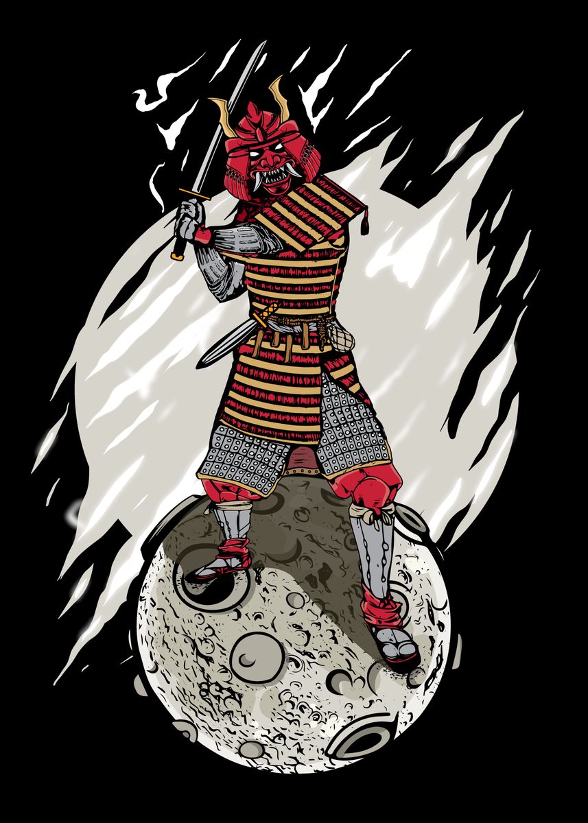 'Samurai Warrior Gift Kids ' Poster, picture, metal print, paint by ...