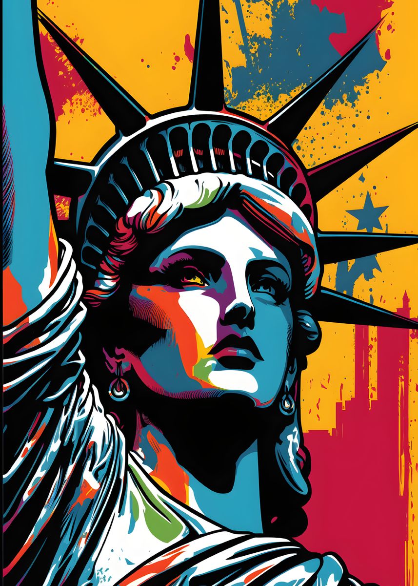 'Statue of Liberty Colors' Poster, picture, metal print, paint by Maël ...